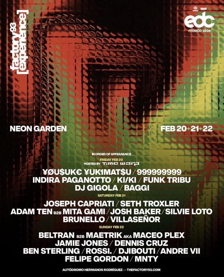 Line Up del Neon Garden en EDC 2026 - Al Chile MX